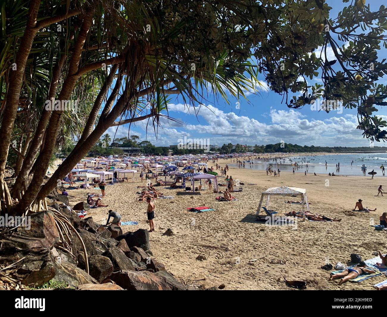 A beach in Noosa crowded with tourists, Australia Stock Photo - Alamy