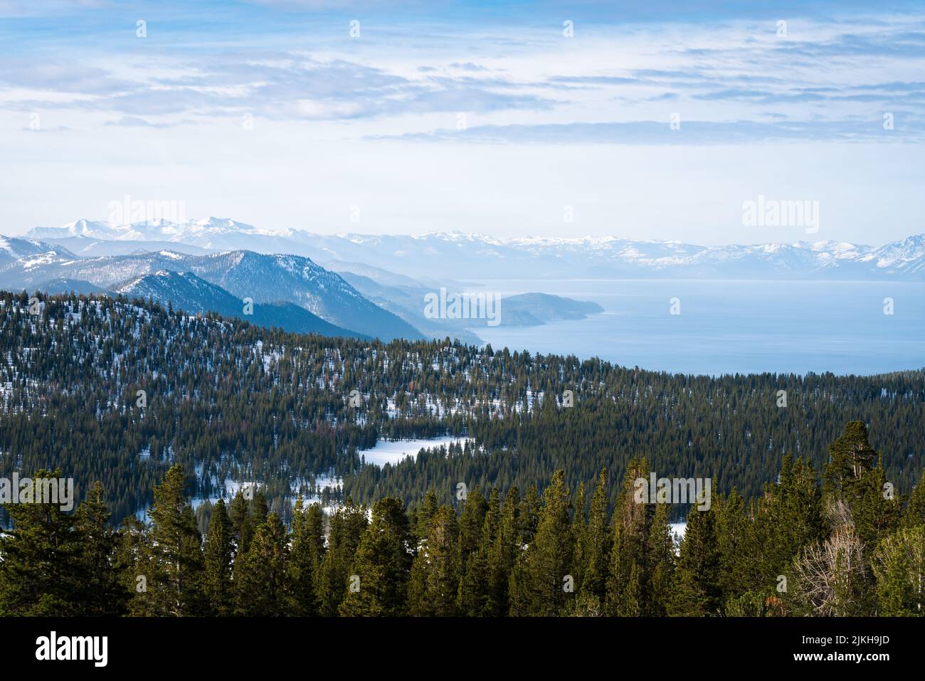 A scenic view of Mount Rose Trial looking down toward Lake Tahoe and ...