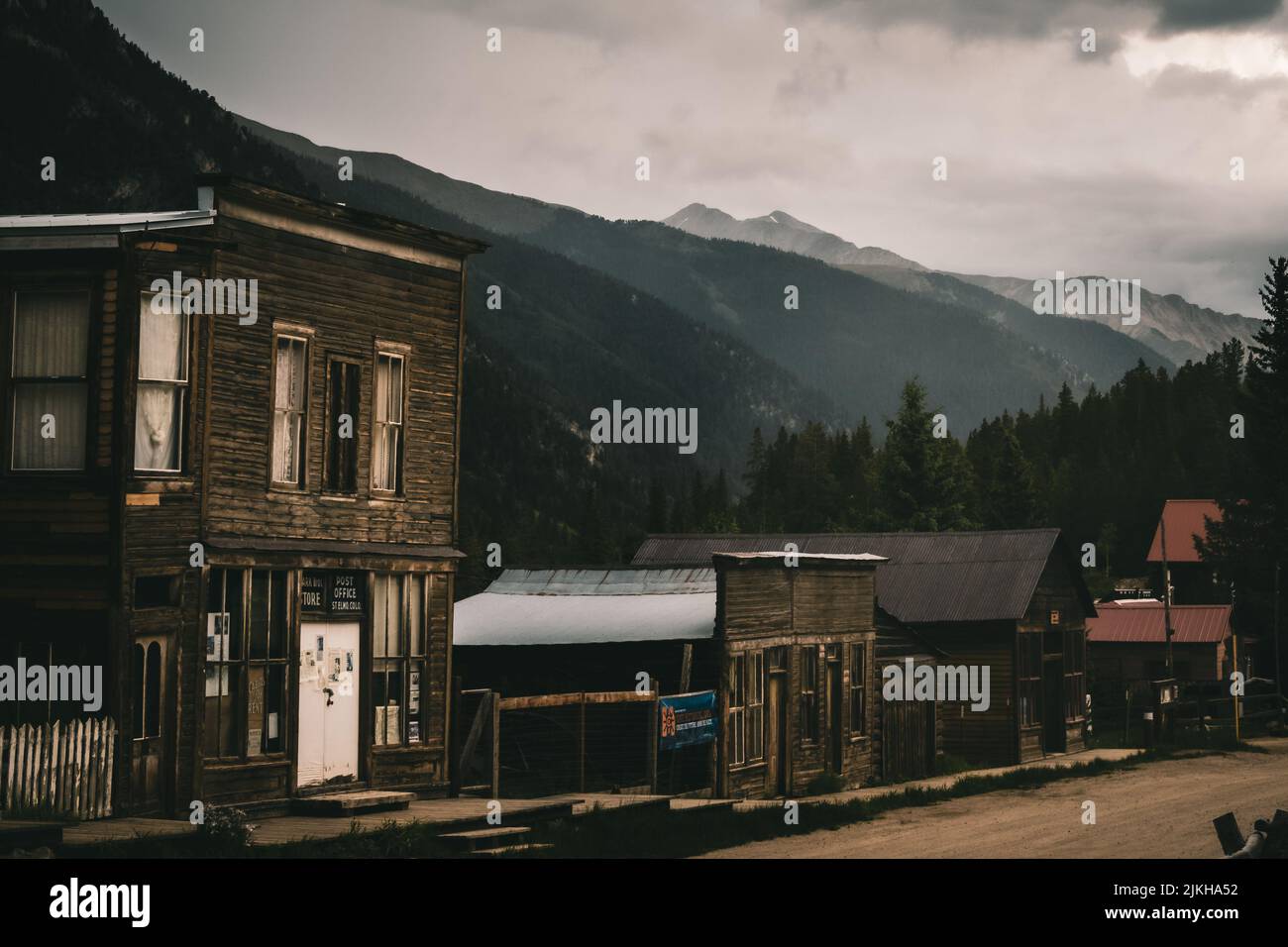 A view of the Old ghost town in the Colorado mountains Stock Photo - Alamy
