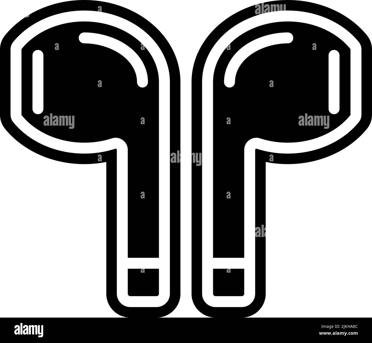 earbuds icon black vector illustration Stock Vector Image & Art - Alamy