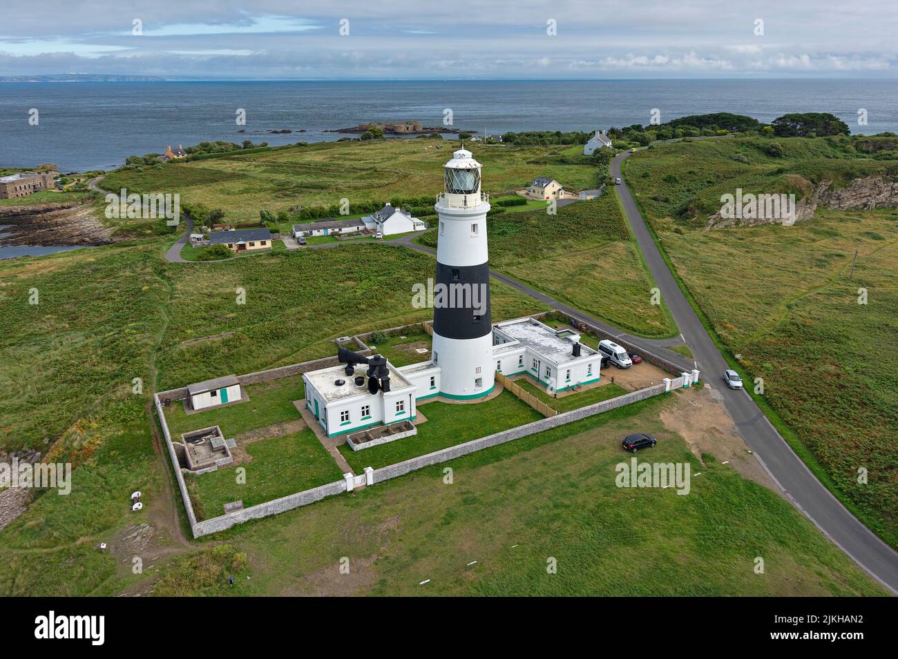 An Aerial View Of Alderney S Quesnard Lighthouse In Saint Anne