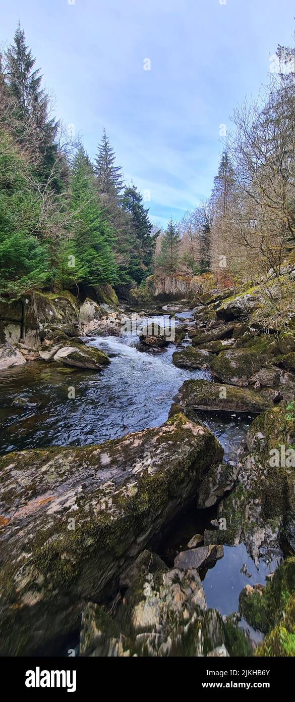 A river on Glyder Fach mountain in Snowdonia, north-west Wales, the UK ...