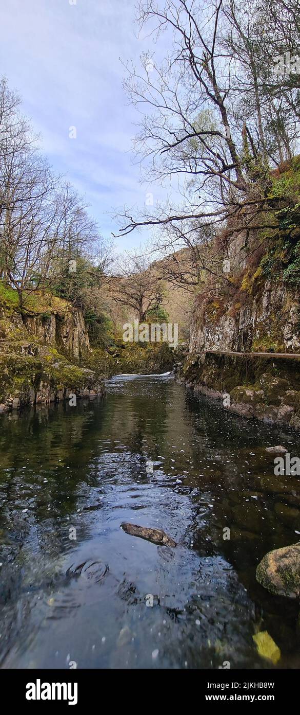 A river on Glyder Fach mountain in Snowdonia, north-west Wales, the UK ...