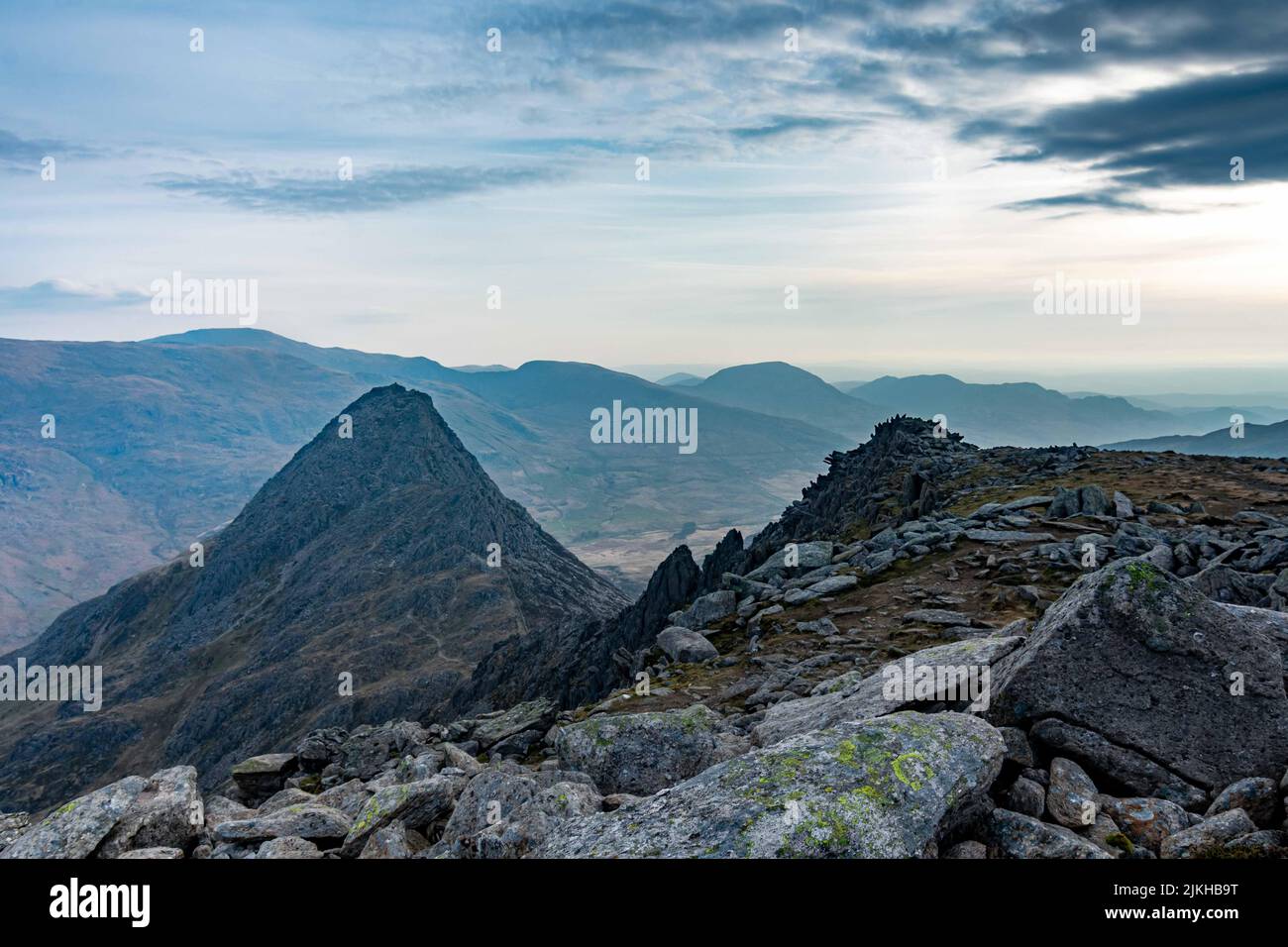 A scenery of Glyder Fach mountain in Snowdonia, north-west Wales, the ...