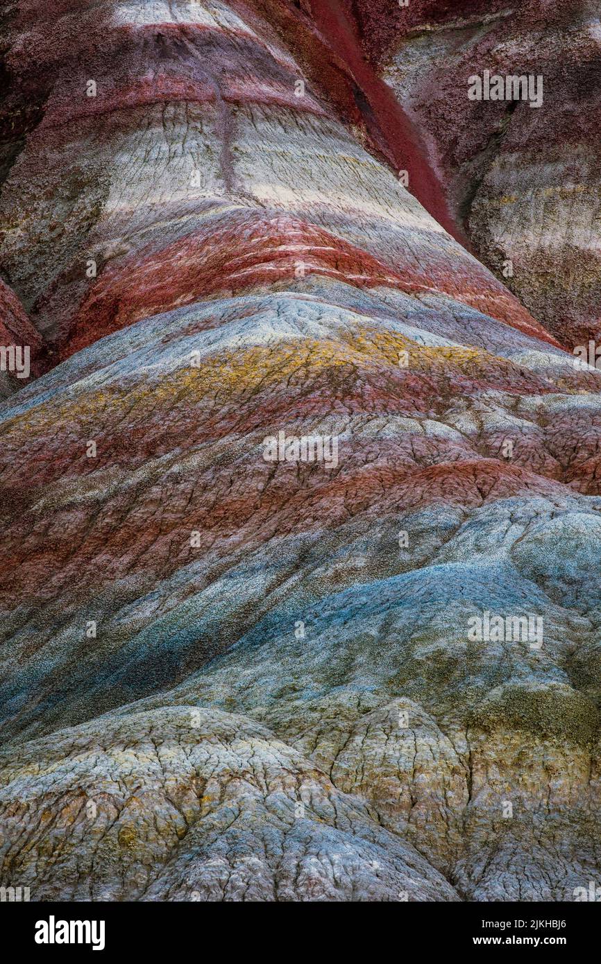 A vertical shot of the beautiful natural sandstone with unique patterns ...