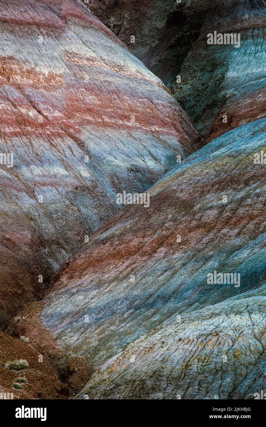 A vertical shot of the beautiful natural sandstone with unique patterns ...