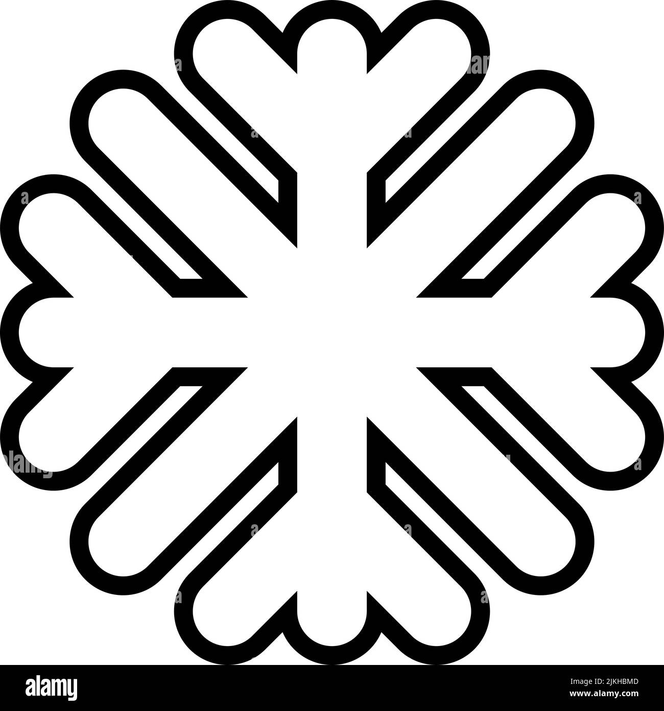 snowflake icon black vector illustration Stock Vector Image & Art - Alamy