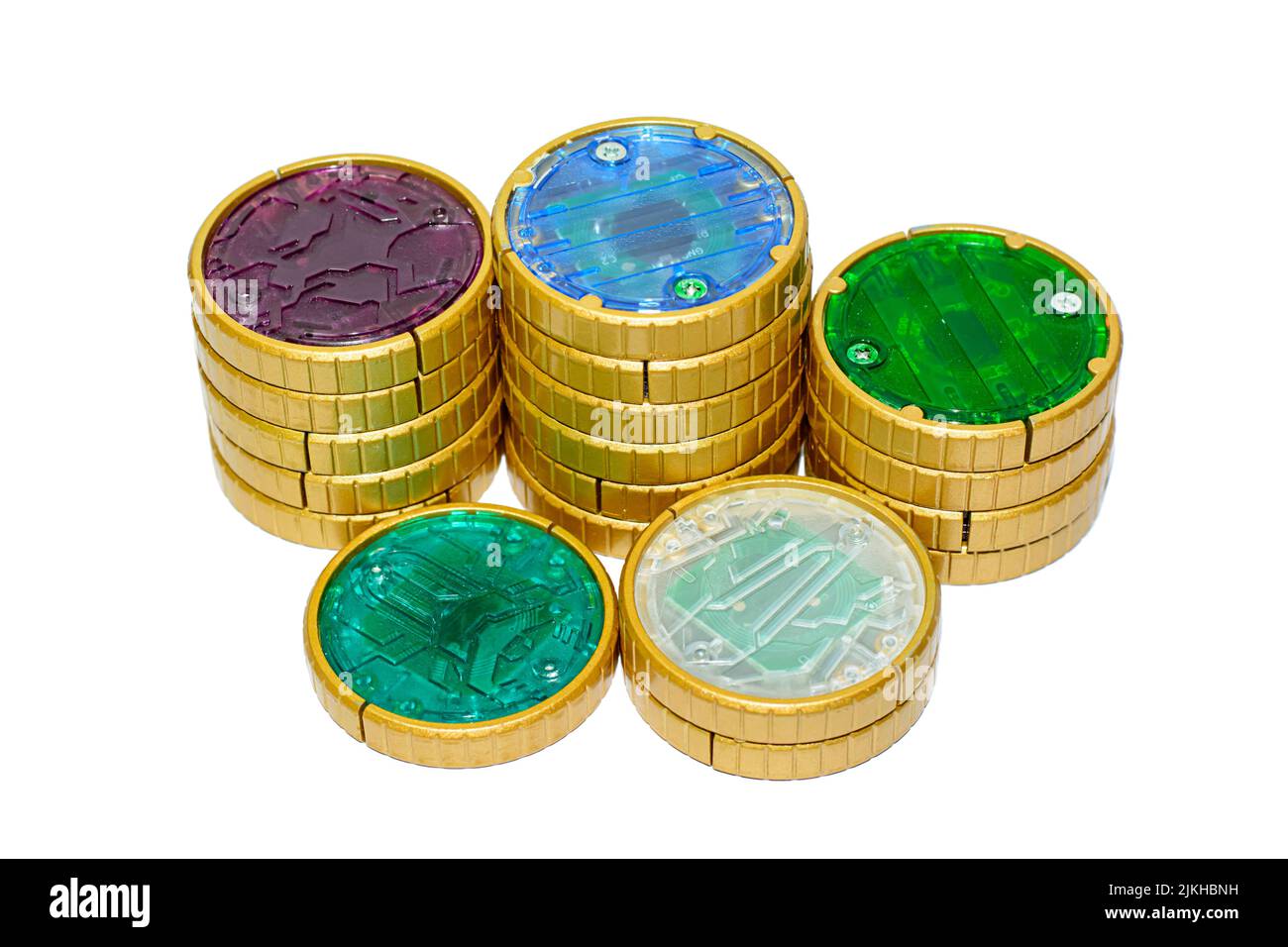 Toys coin transform isolated on a white background Stock Photo - Alamy