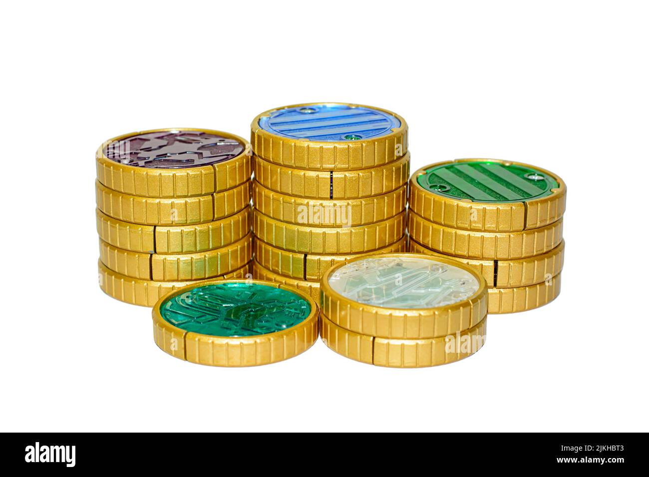 Toys coin transform isolated on a white background Stock Photo - Alamy