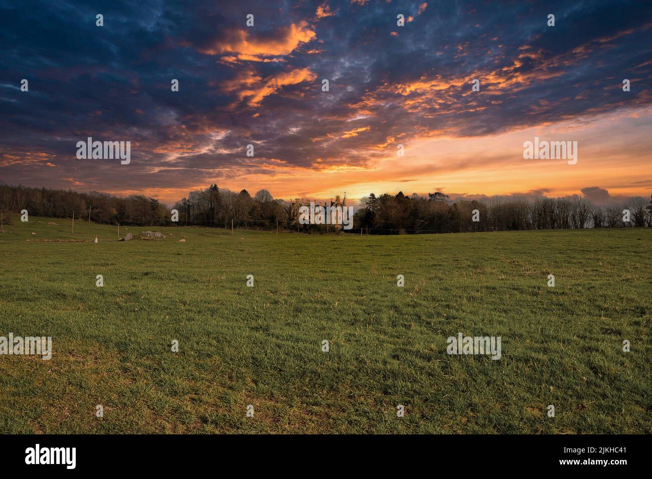 A low angle view of Orchardton Castle in Douglas, UK Stock Photo - Alamy