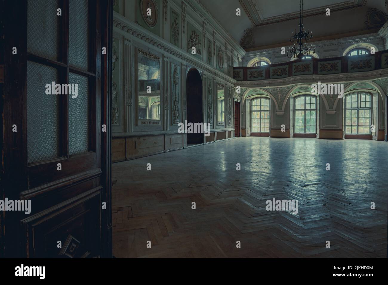 A beautiful view of an old empty hall Stock Photo - Alamy