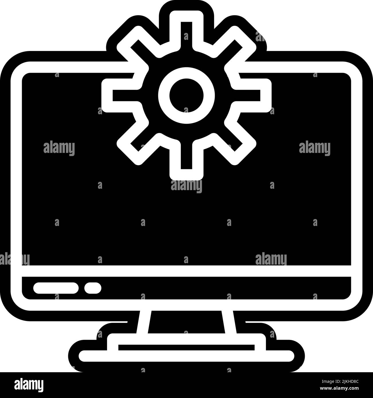 computer icon black vector illustration Stock Vector Image & Art - Alamy
