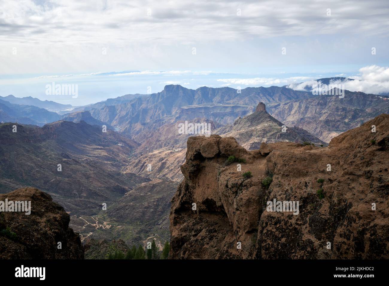 An aerial view of the hiking Roque Nublo, Gran Canaria Stock Photo - Alamy