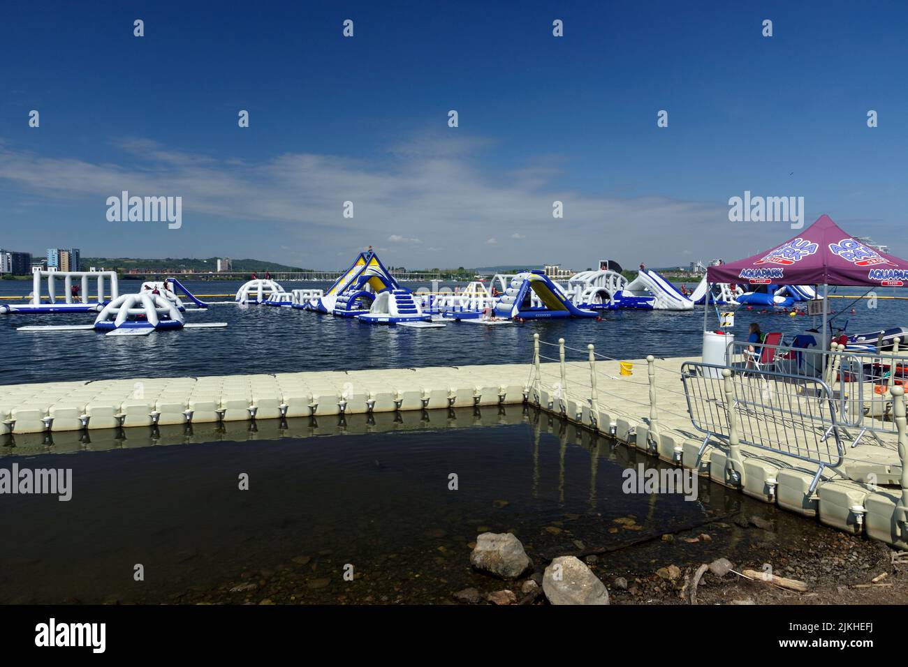 Aqua Park Cardiff, summertime water activity, Cardiff Bay, Cardiff ...