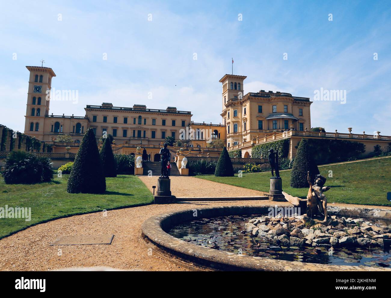 The blue sky over Osborne palace, Isle of Wight, UK Stock Photo - Alamy