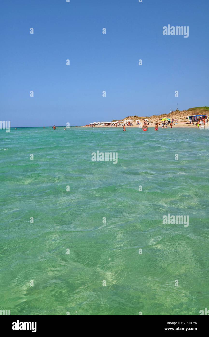 The transparency of sea water in a beach of Salento in southern Italy ...
