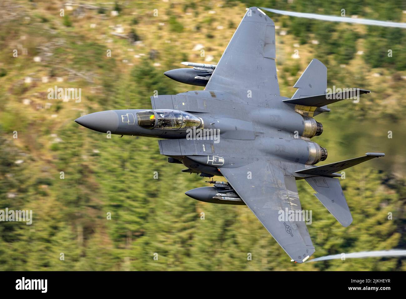 A USAF Seymour Johnson F15E jet flying in the Lake District over ...