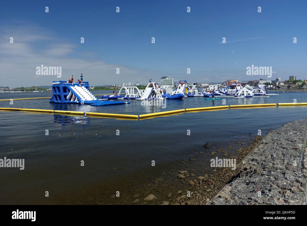 Aqua Park Cardiff, summertime water activity, Cardiff Bay, Cardiff ...