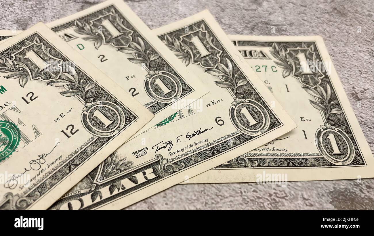 Closeup one dollar bills hi-res stock photography and images - Alamy