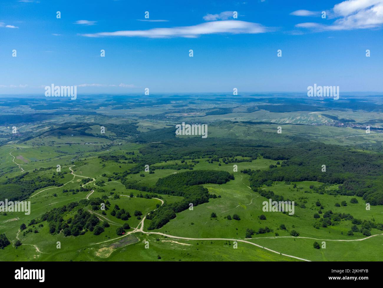 Aerial landscape from Moldova - Romania, hills, forests Stock Photo - Alamy