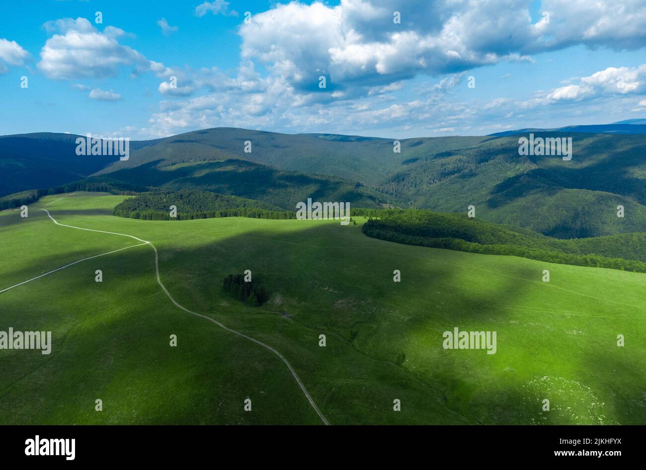 Aerial landscape from Moldova - Romania, hills, forests Stock Photo - Alamy