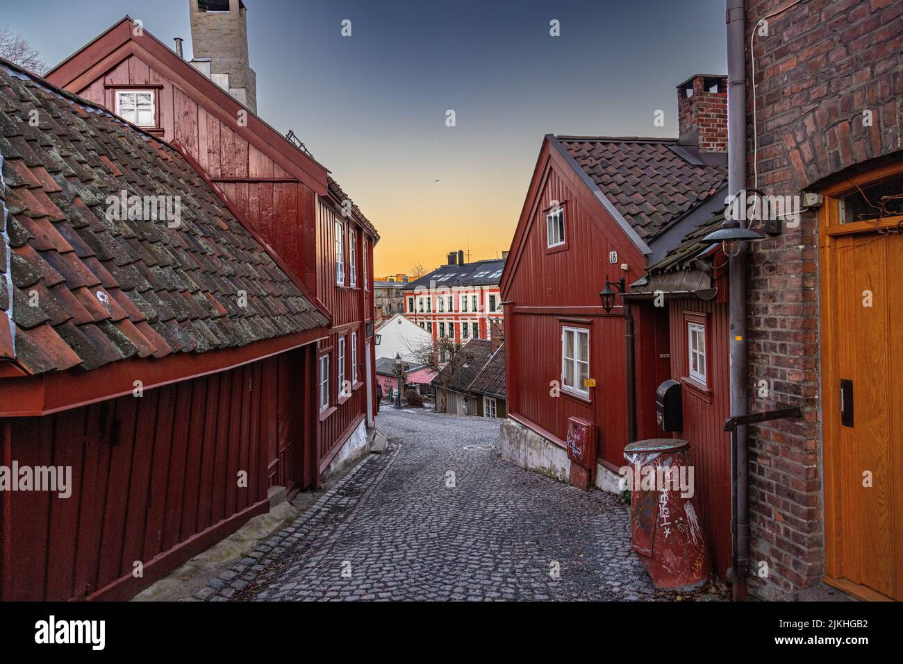 Old-fashioned house in Damstredet Oslo Norway Stock Photo - Alamy