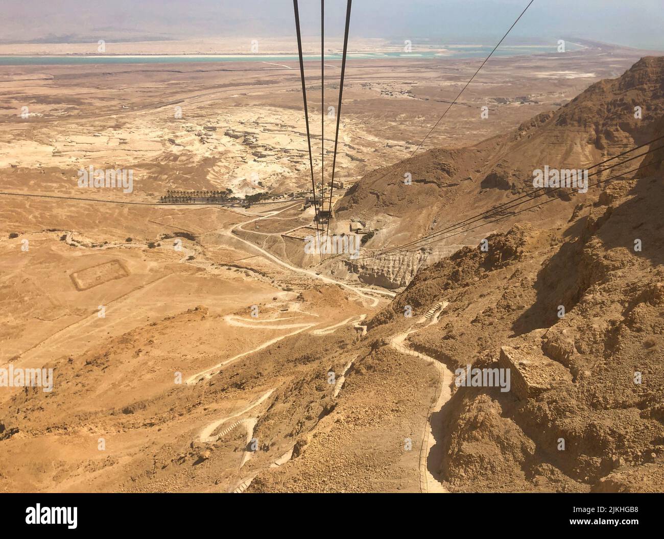 An aerial view of the Masada cableway in Masada, Israel Stock Photo - Alamy