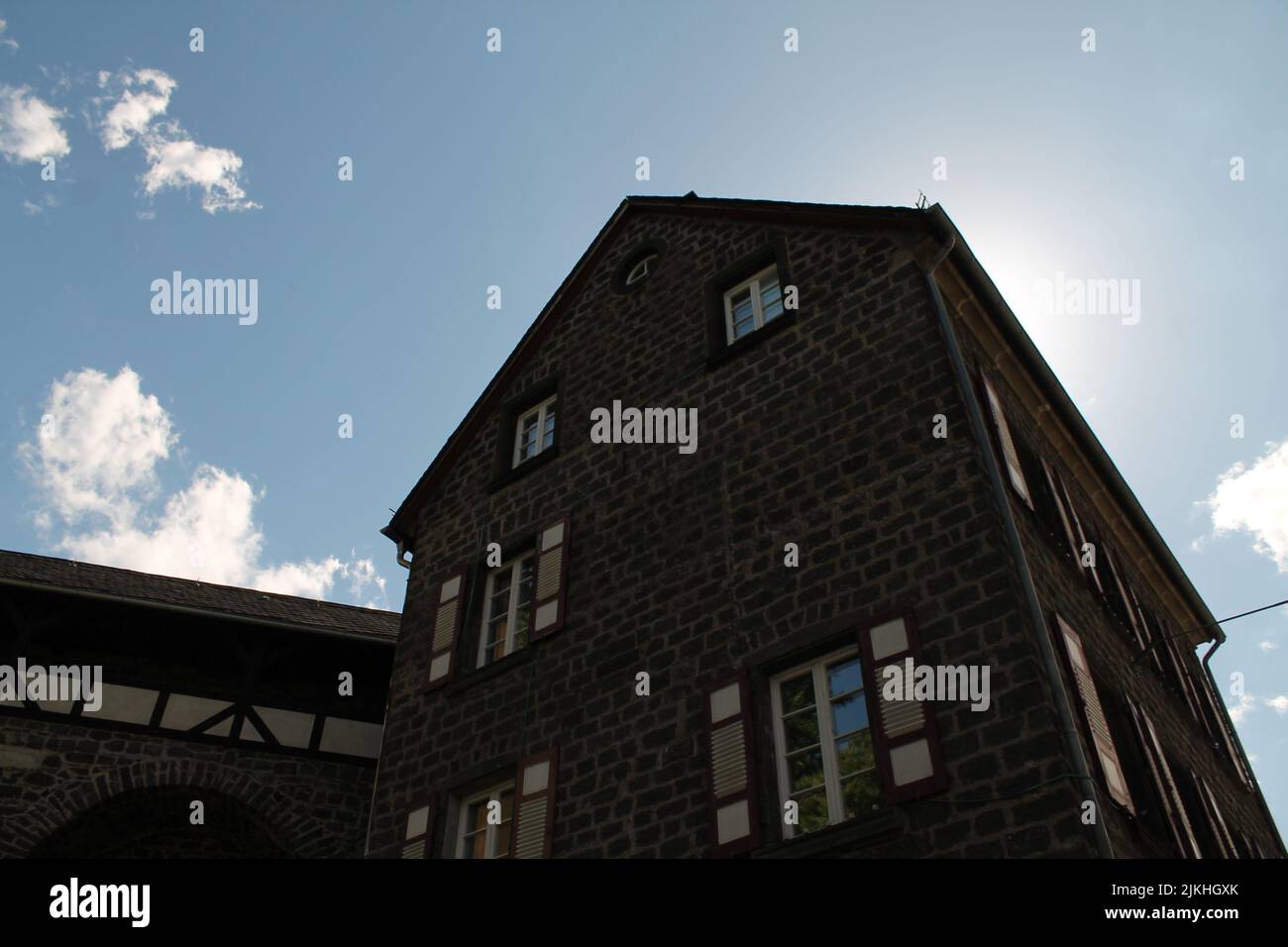 old German building in a small vil Stock Photo - Alamy