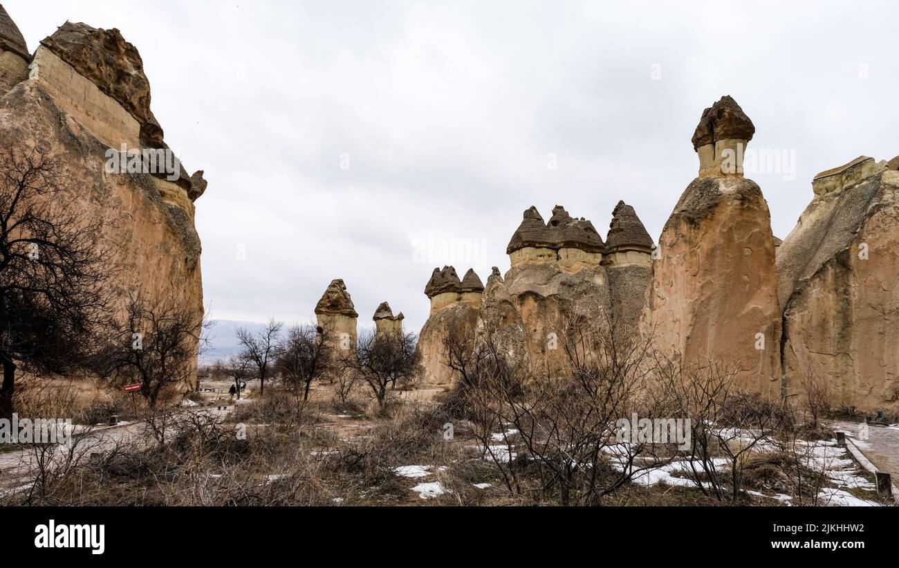 A famous geological formation, the Pasabag Valley in Cappadocia, Turkey ...