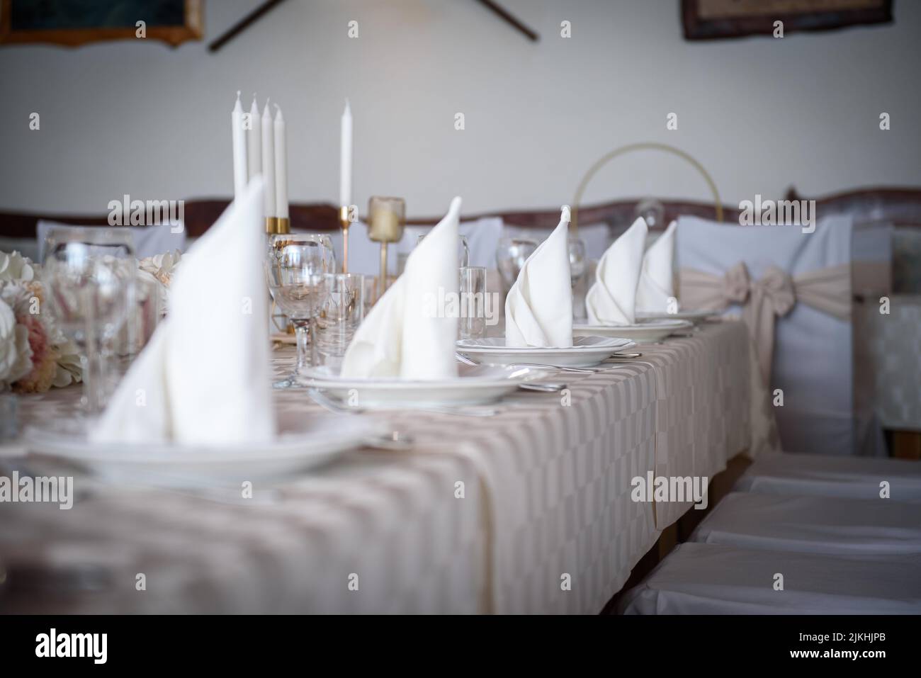 The beautiful interior decorations of an event venue Stock Photo - Alamy