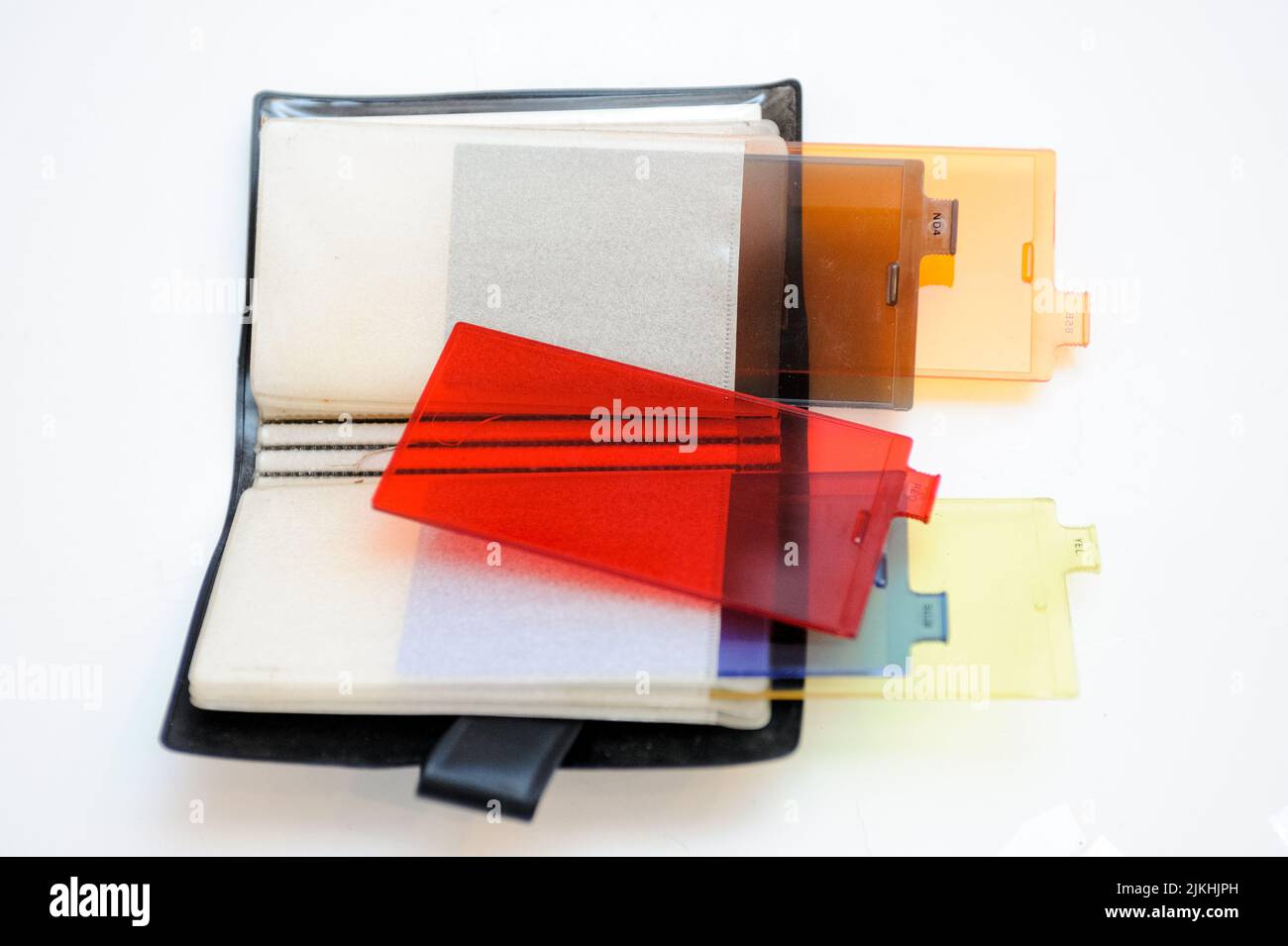 A notebook with colorful files isolated on a white background Stock ...