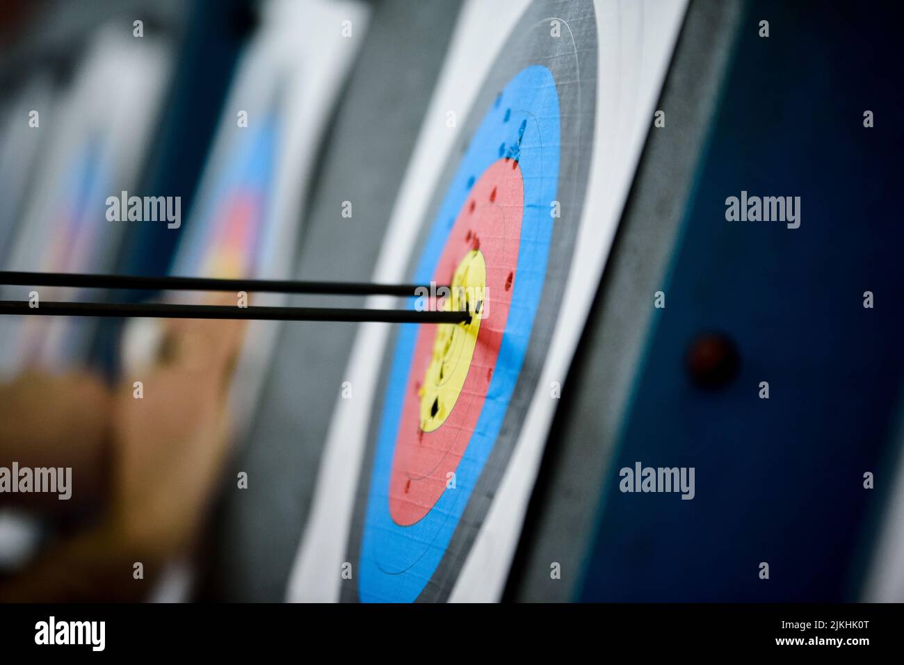 The arrows hit to the center of the target - business success, investment goal, achievement ...