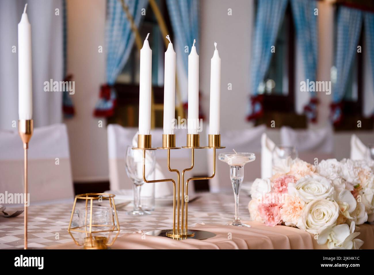 The beautiful interior decorations of an event venue Stock Photo - Alamy