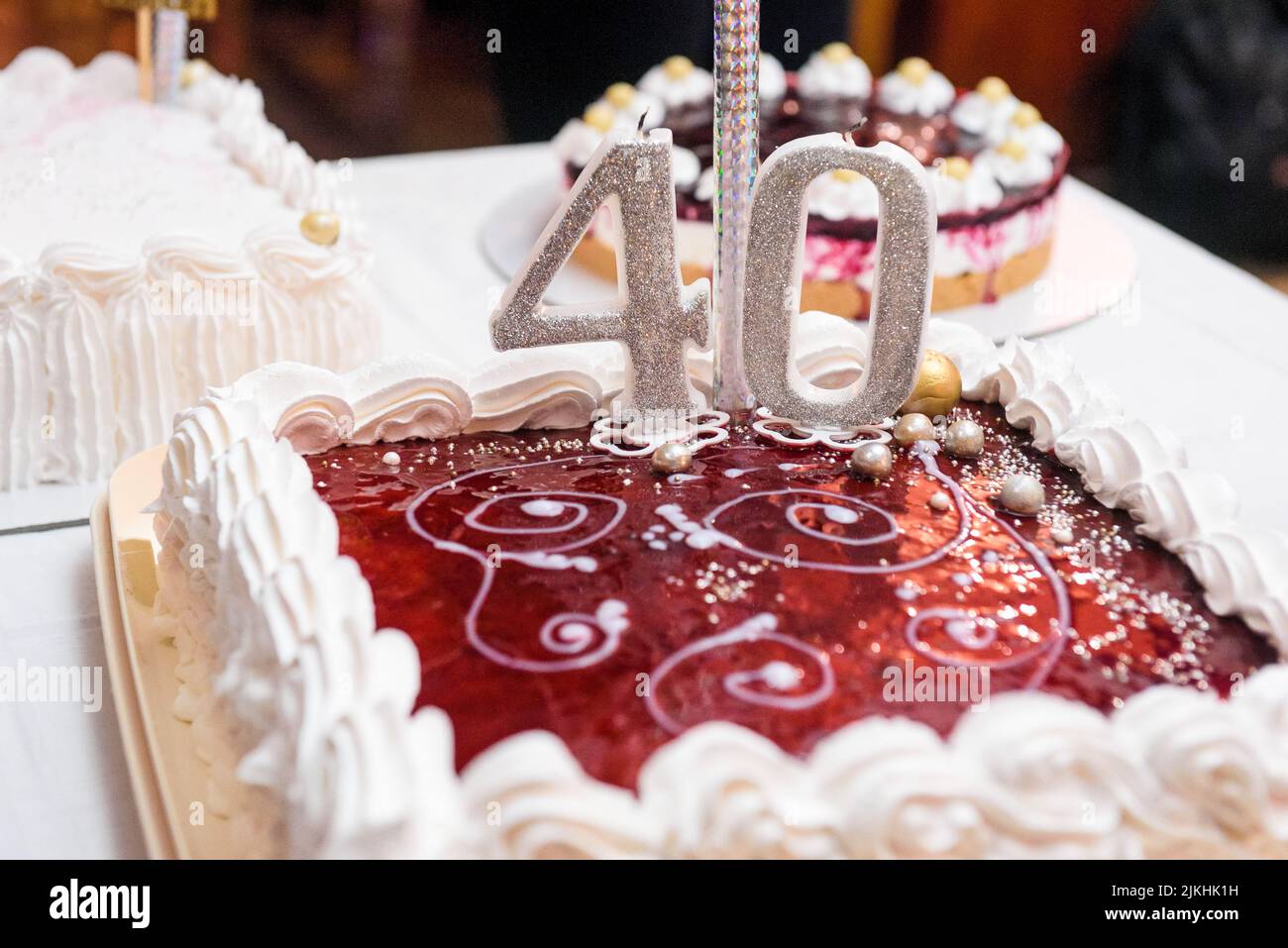 A homemade cake for 40th birthday Stock Photo - Alamy