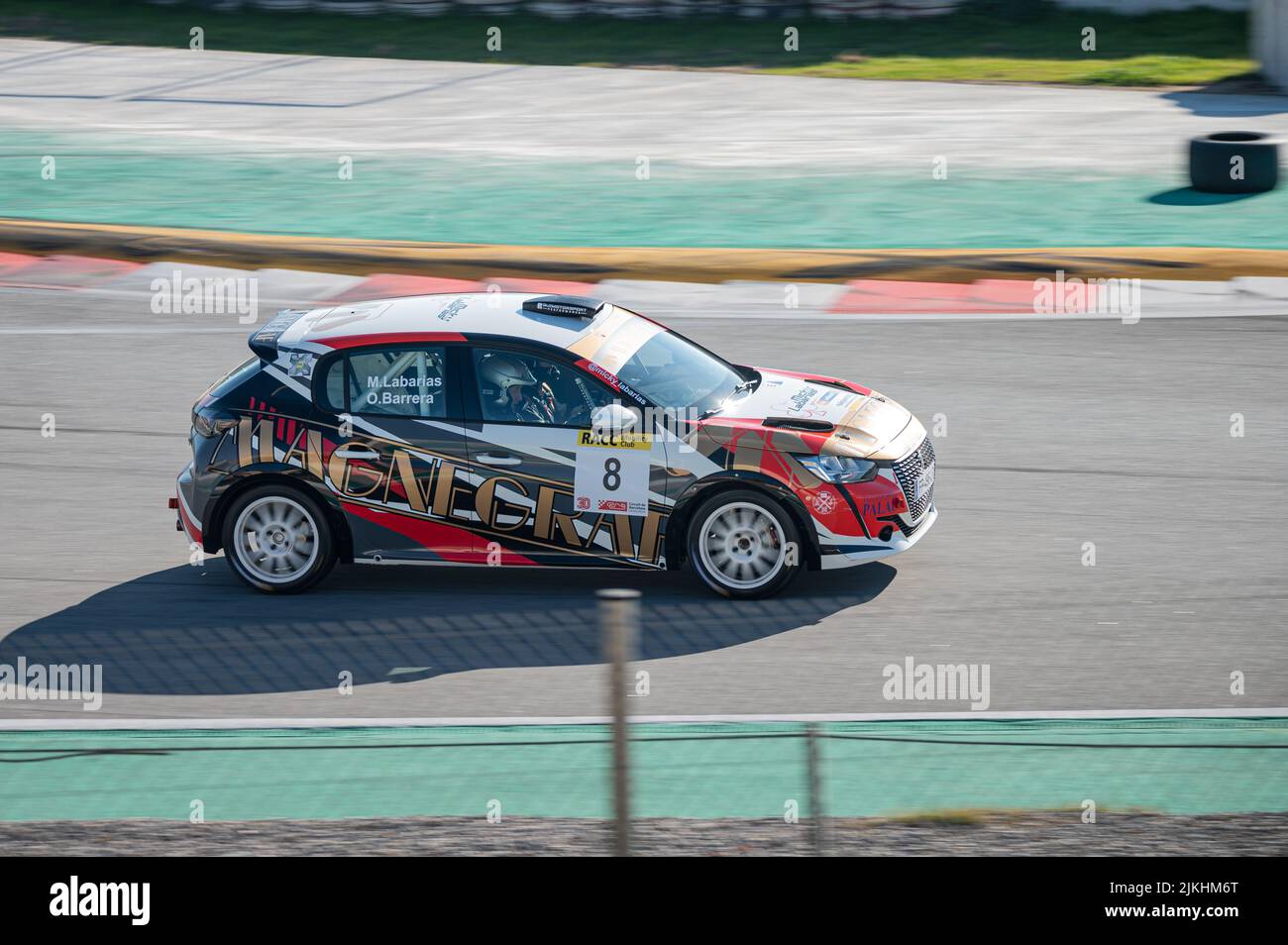 Barcelona, Spain; December 20, 2021: Peugeot 208 Rally 4 Racing car in ...