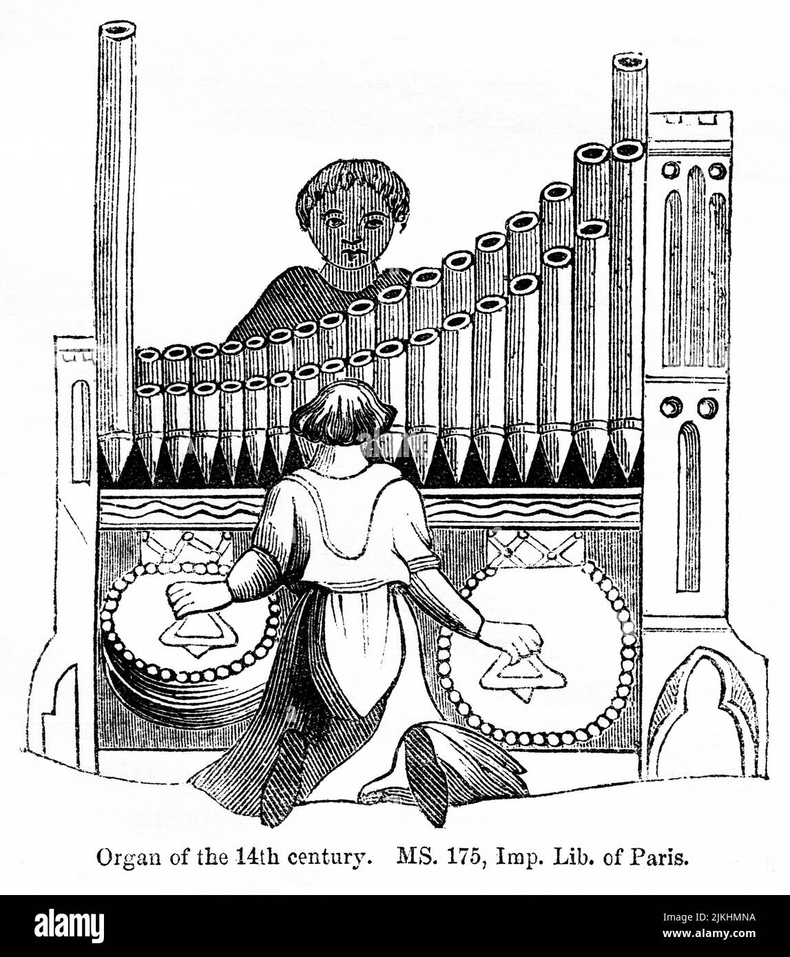 Organ of the 14th century, Illustration from the Book, "John Cassel’s ...
