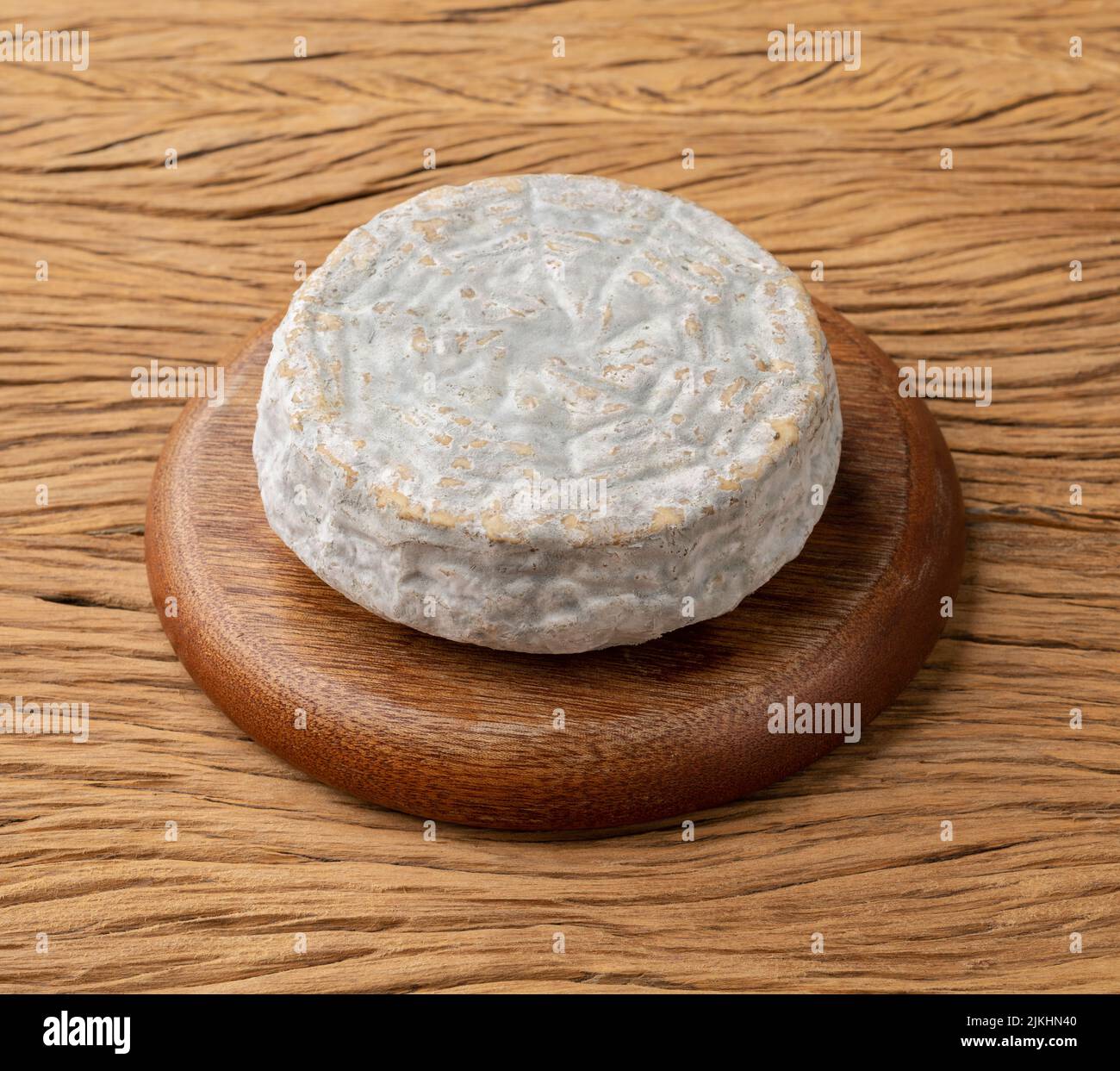 Brazilian artisan Bofete blue cheese over wooden table Stock Photo - Alamy