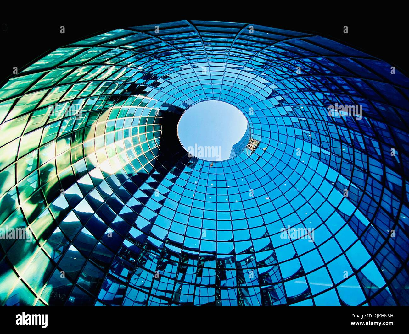 A glazed building exterior of a shopping mall in Xiamen, can be used ...