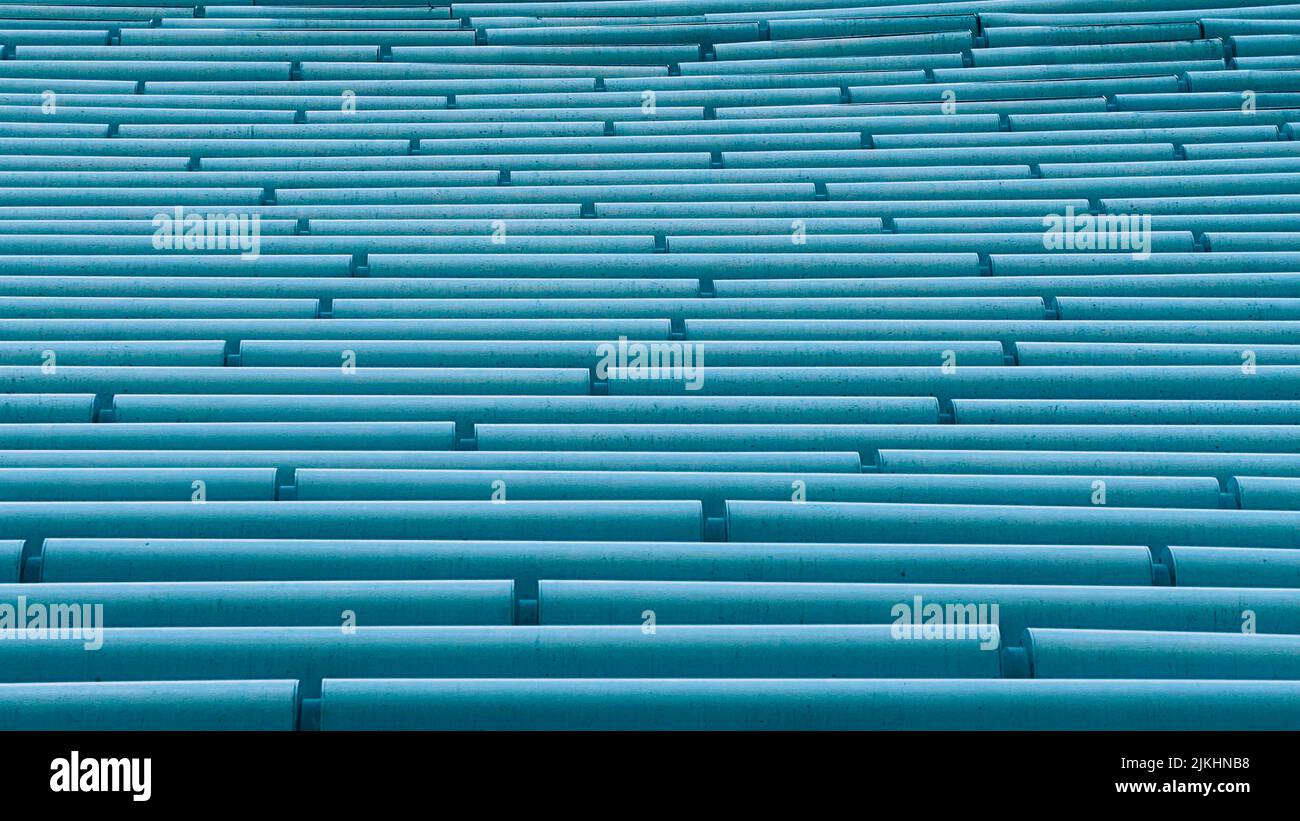 A blue textured building exterior background, a shopping mall in ...