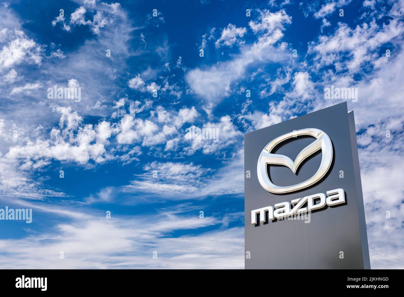 Company sign and logo of the car company MAZDA Stock Photo - Alamy