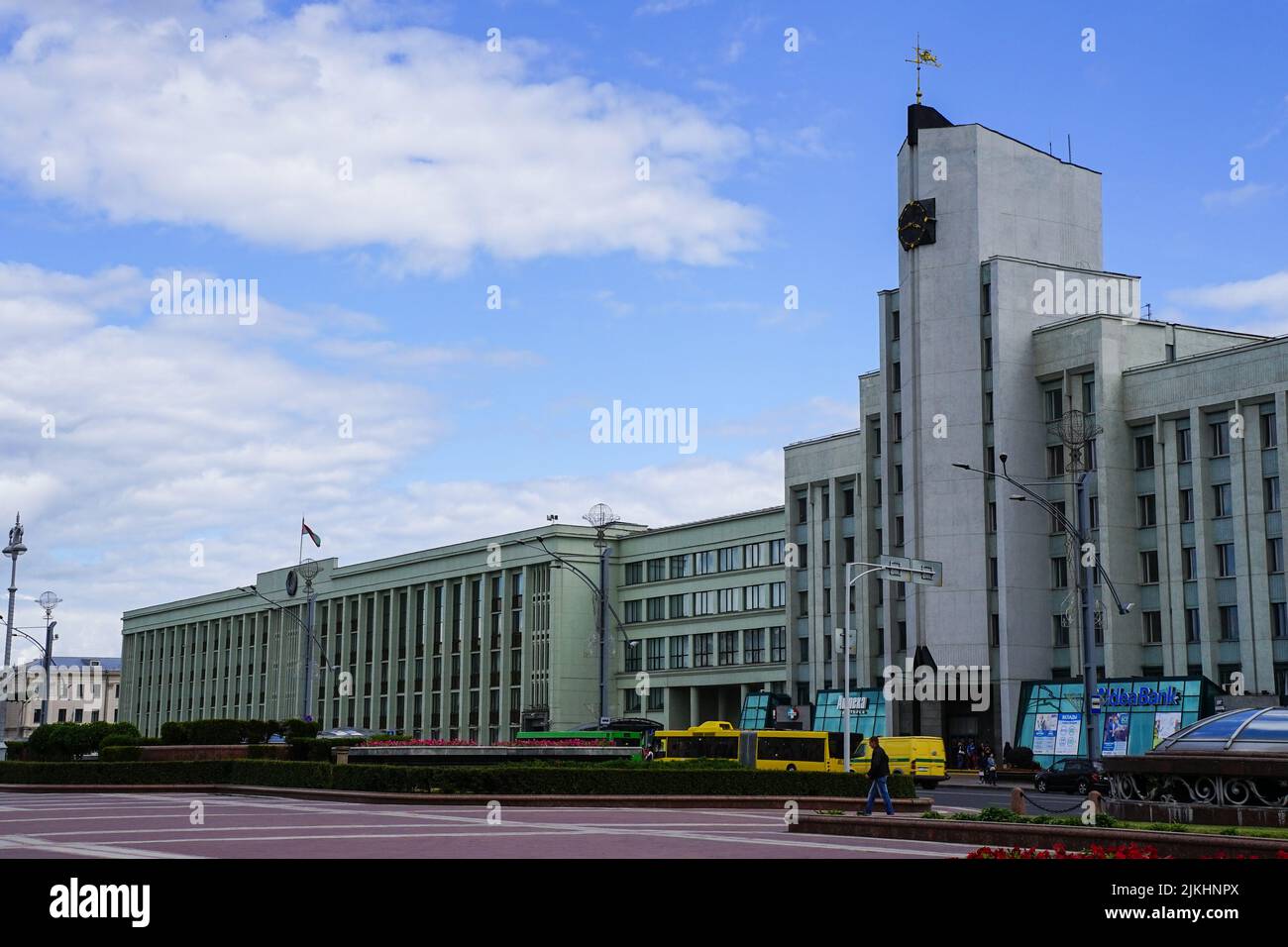 A view of soviet-era architecture in central Minsk, Belarus Stock Photo ...