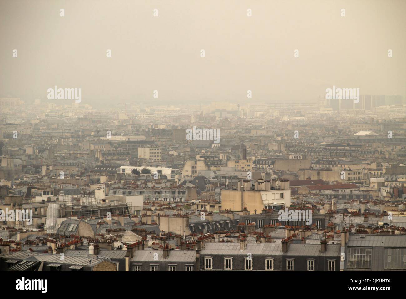 An aerial view of beautiful architectural buildings in Paris, France in ...