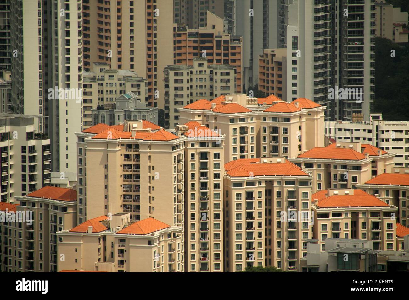 An aerial view of beautiful architectural buildings in Singapore Stock ...
