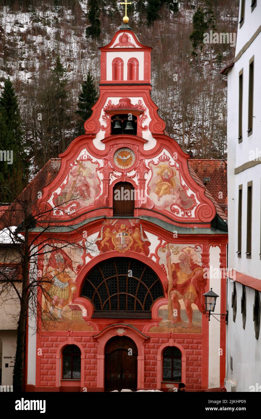 A vertical shot of the Church of the Holy Spirit in Fussen, Germany ...