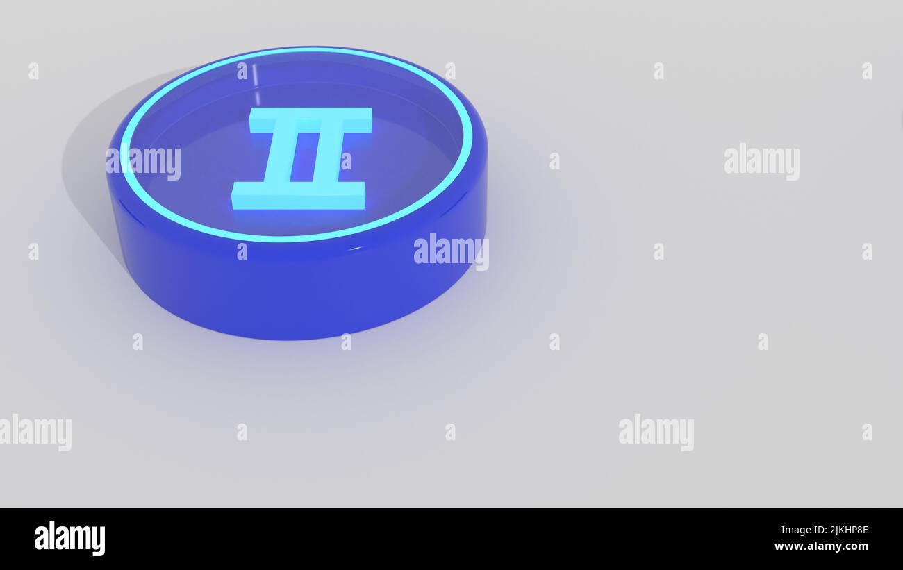 Gemini. Zodiac sign in the corner of the frame, free space for ...