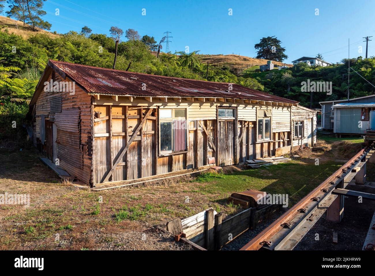 Old industrial train station in Rotowaro, New Zealand Stock Photo - Alamy