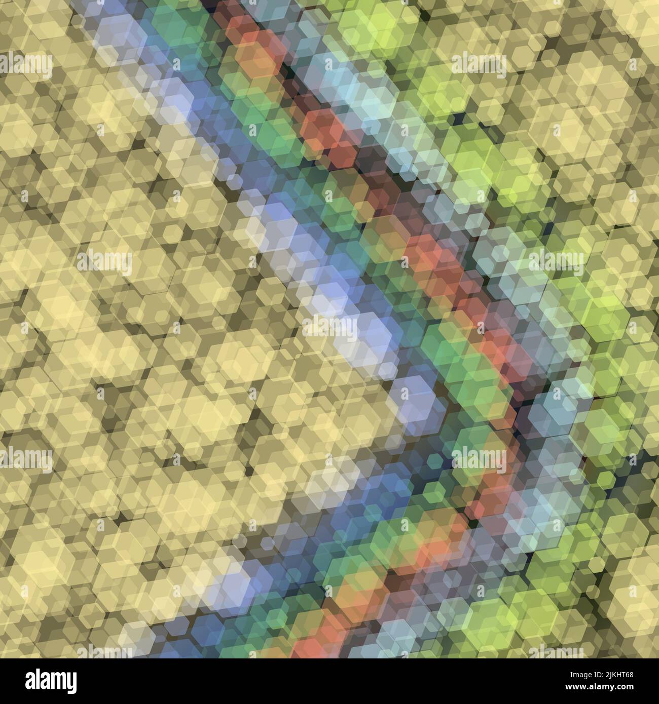 A blurred yellow spotted background with a rainbow wave for wallpapers ...