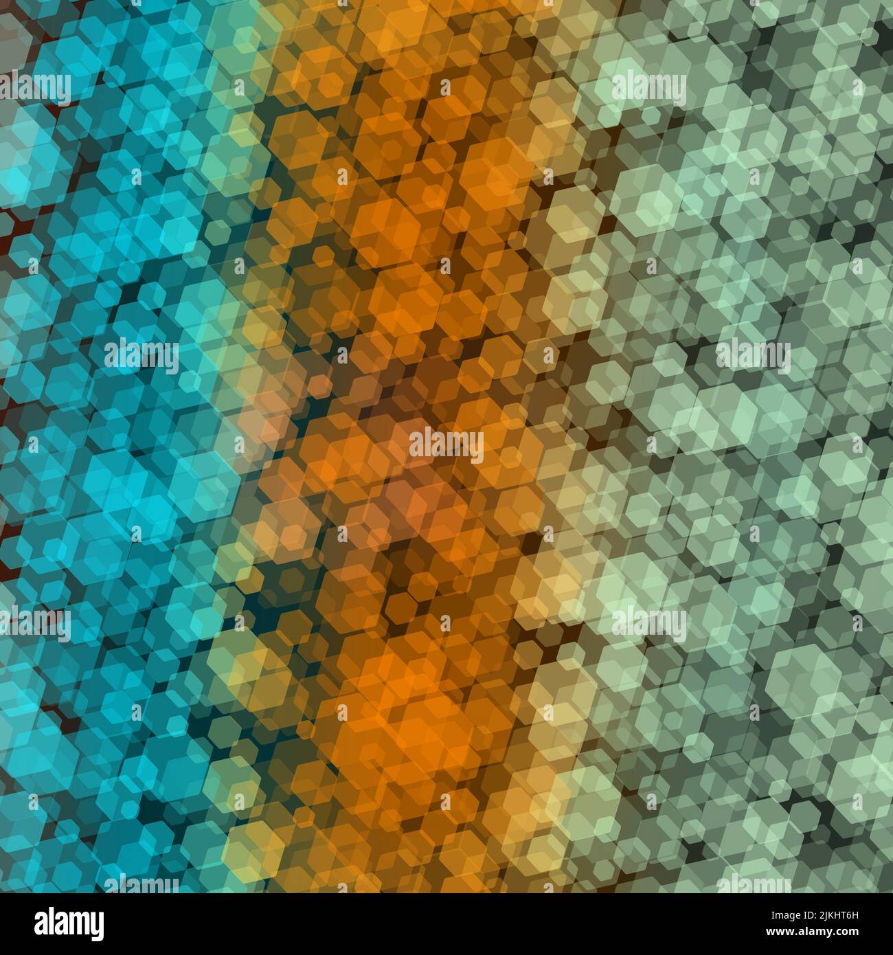 An illustration of geometrical hexagon patterns in colorful colors for ...