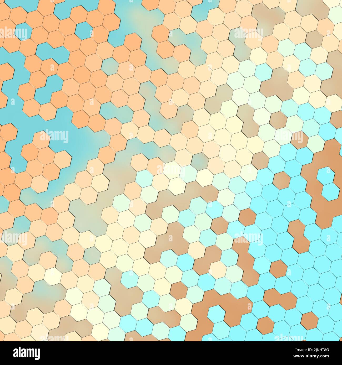 An illustration of geometrical hexagon patterns in pastel colors for ...