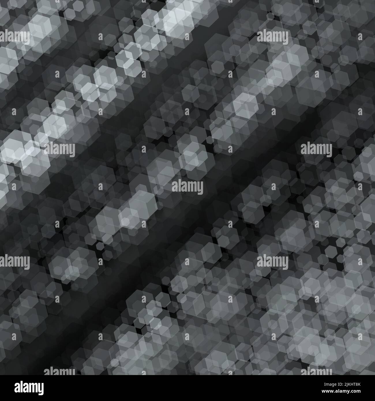 An illustration of geometrical hexagon patterns in black and white ...